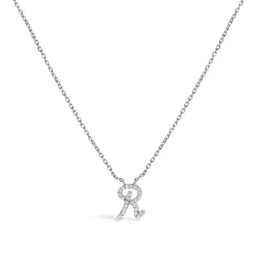 HAUS OF BRILLIANCE 10k Gold Diamond Accent Initial Pendant Necklace - White | R